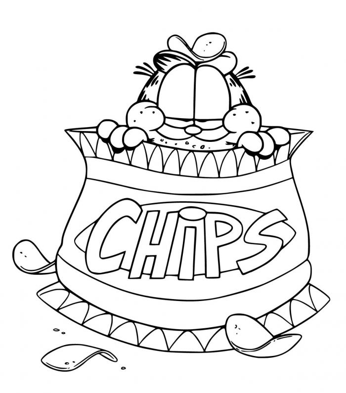 Free Chips Ahoy, Garfield! coloring sheet and PDF to print