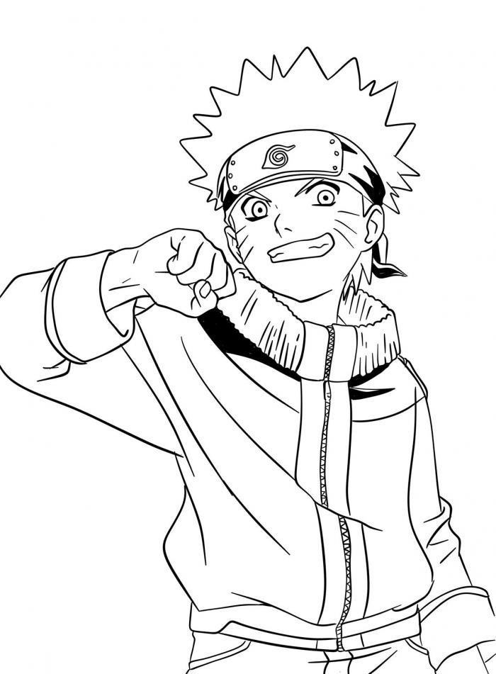 Free Naruto Raising Hand coloring sheet and PDF to print