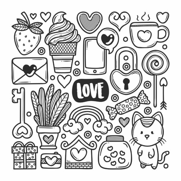 Printable Love Coloring Pages For Kids. Add some lovely colors!