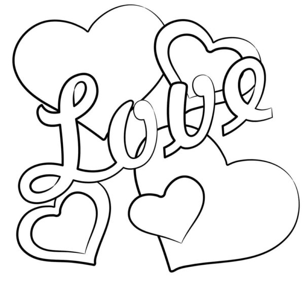 Printable Love Coloring Pages For Kids. Add some lovely colors!
